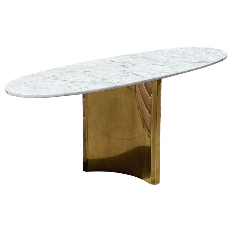 Table console italienne vintage en marbre et base Mastercraft En vente ...