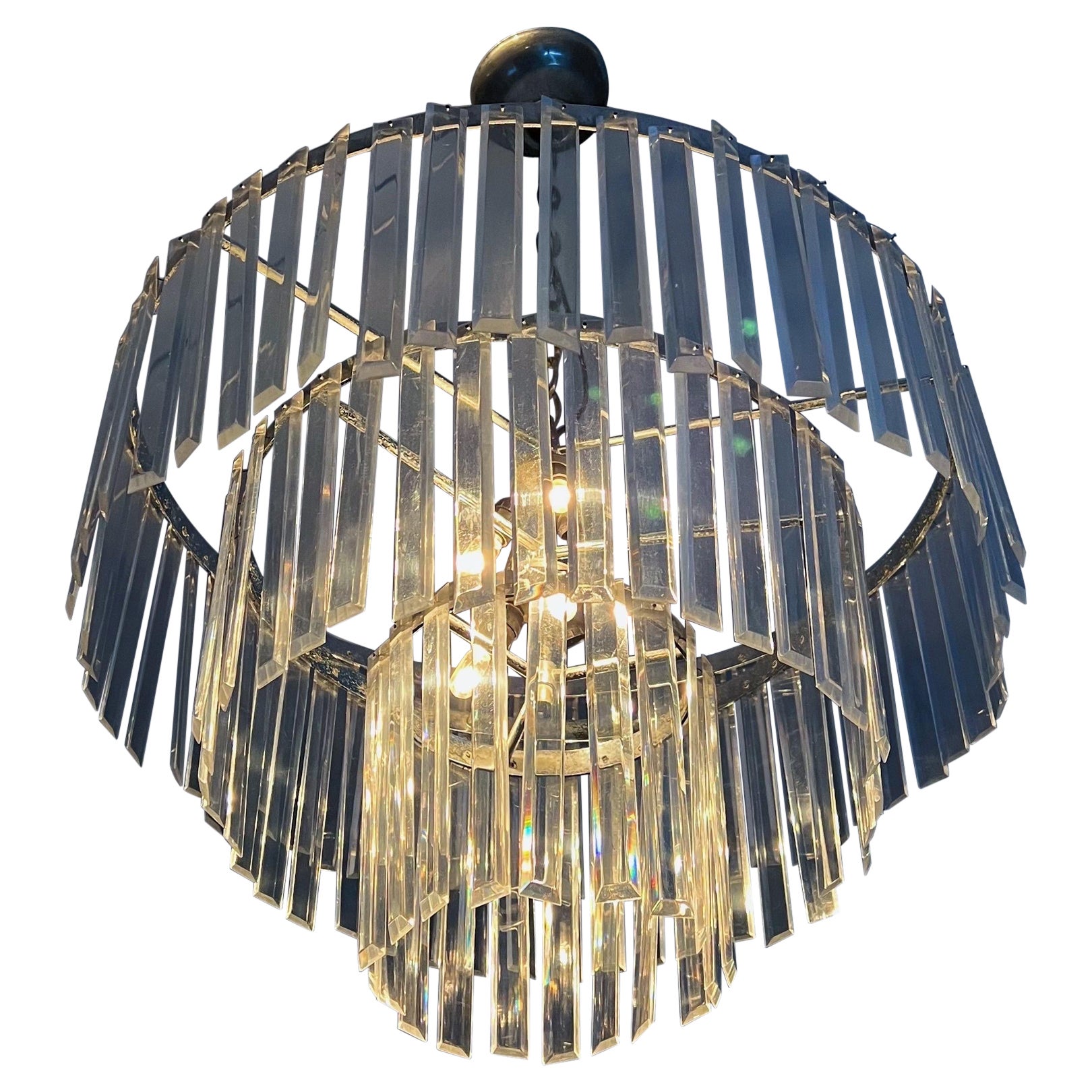 Three-story plexiglass chandelier, Italy, 1960s For Sale at 1stDibs