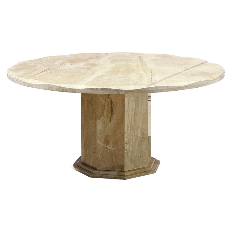 1980s Marble Stone Dining Table For Sale at 1stDibs