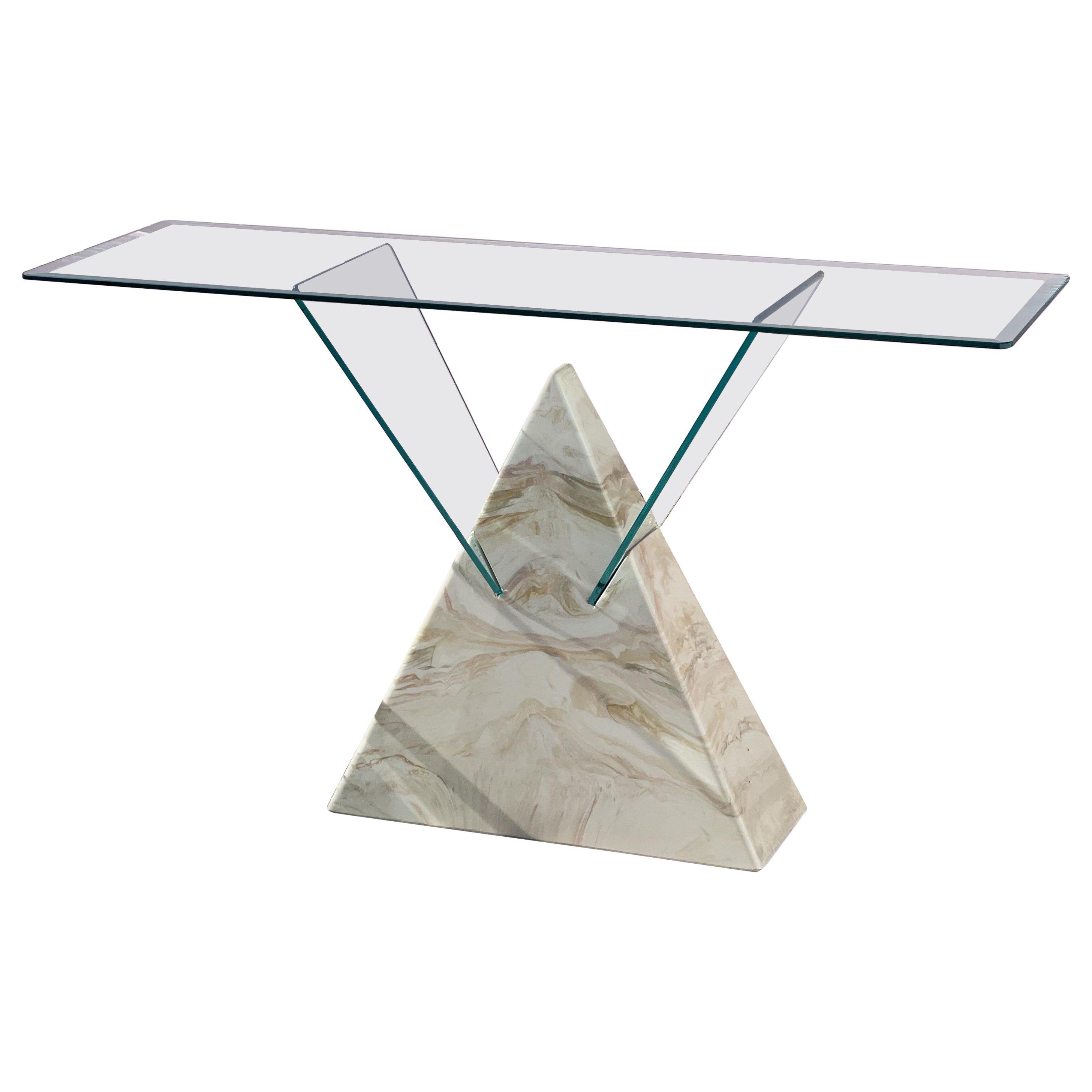 Vintage Lacquered Woven Raffia Console Table by Harrison Van Horn, Los ...