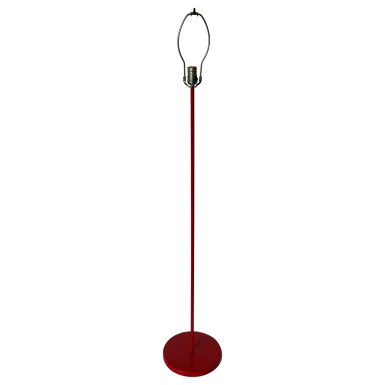 Red Mid-Century Modern Minimalist Floor Lamp For Sale at 1stDibs