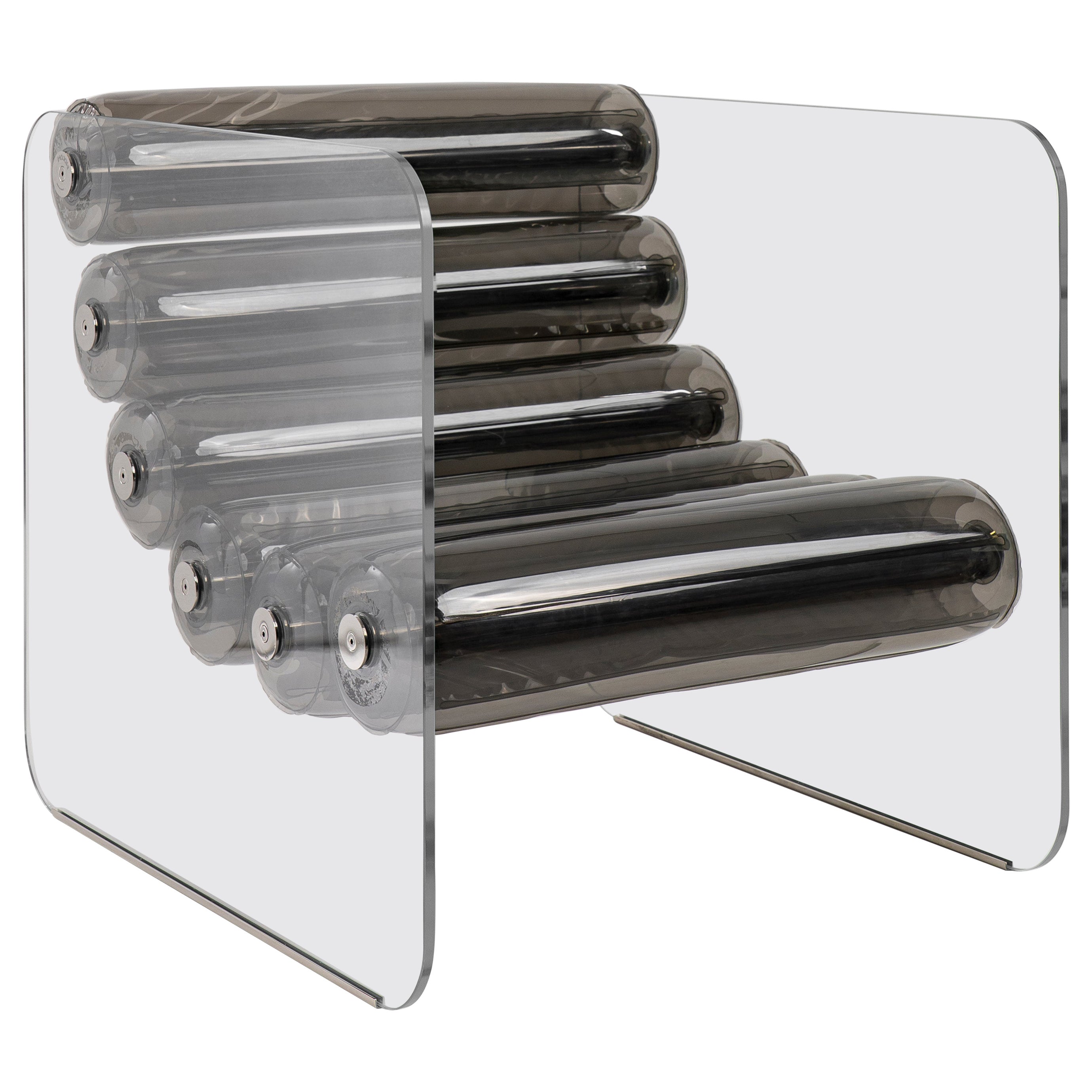 Armchair MW02 - Custom made - Purple glass sides - Handmade in France ...