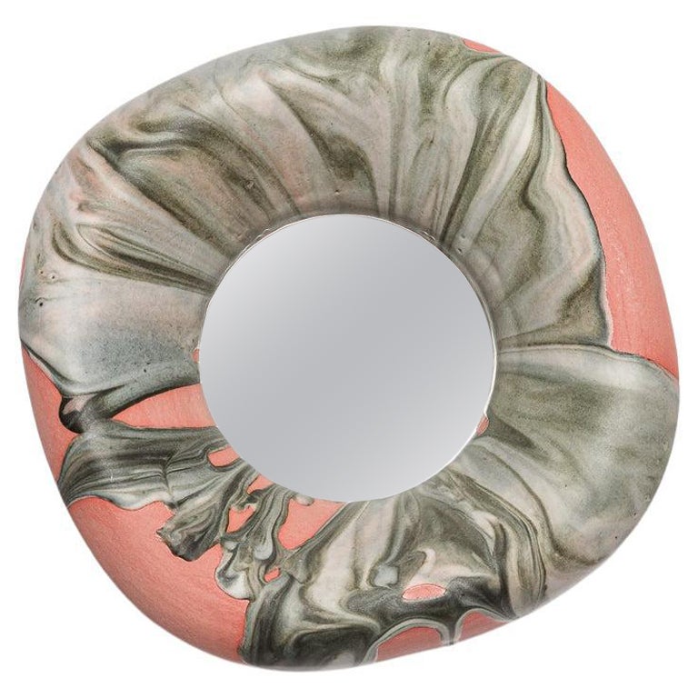 Ceramic Mirror by Mia Jensen, Signed, Unique Piece, circa 2023 For Sale ...