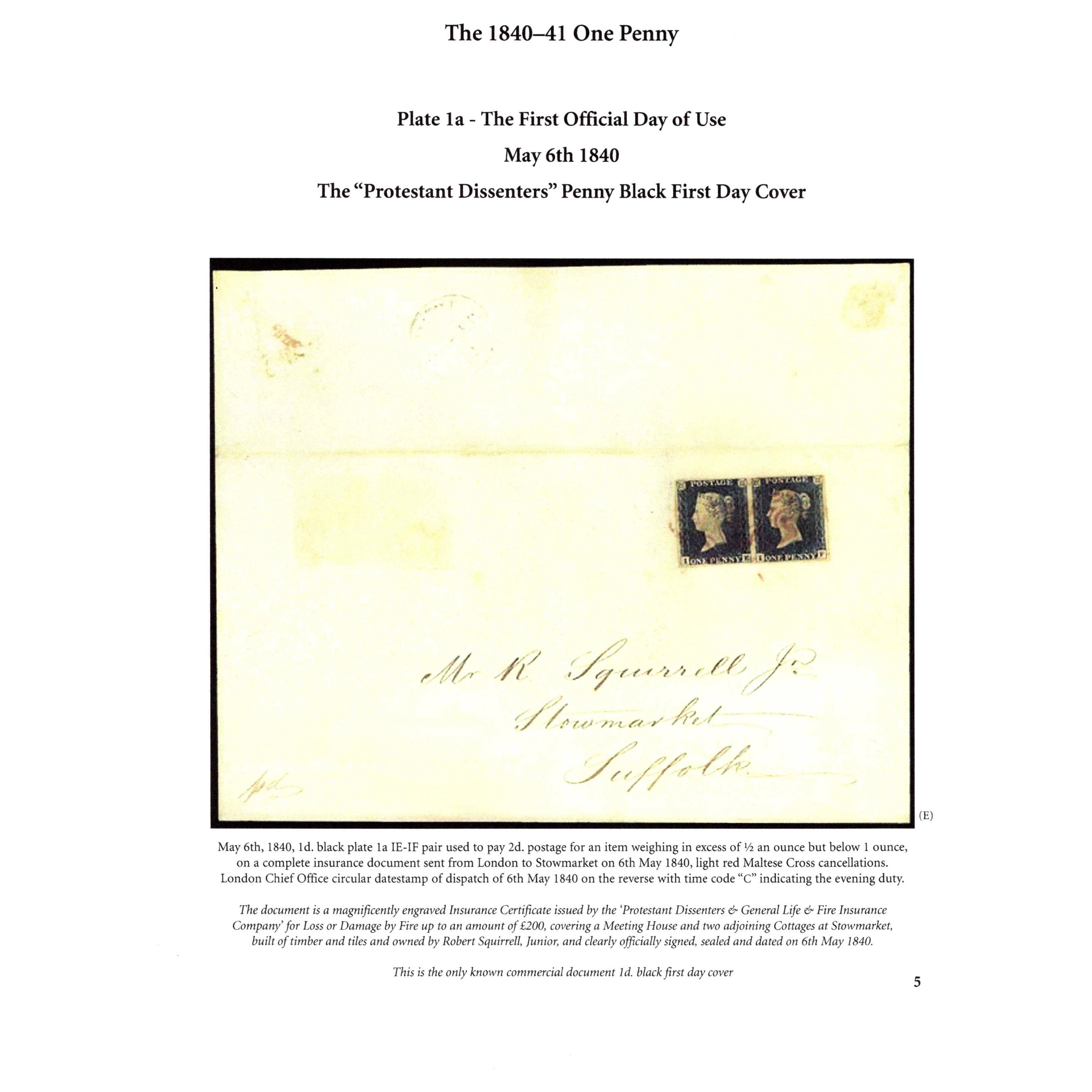 Great Britain 1840 1d Black, Plate 1a, SG2 Antique Postage Stamp For ...