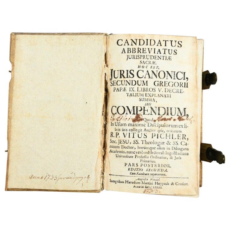 Book 1773 Year "Cadidatus Abbreviatus Devotional Book" 1h173 For Sale ...