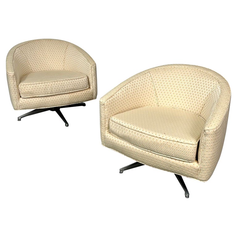 Pair of Mid-Century Modern Baughman Style Tub / Swivel / Lounge Chairs ...