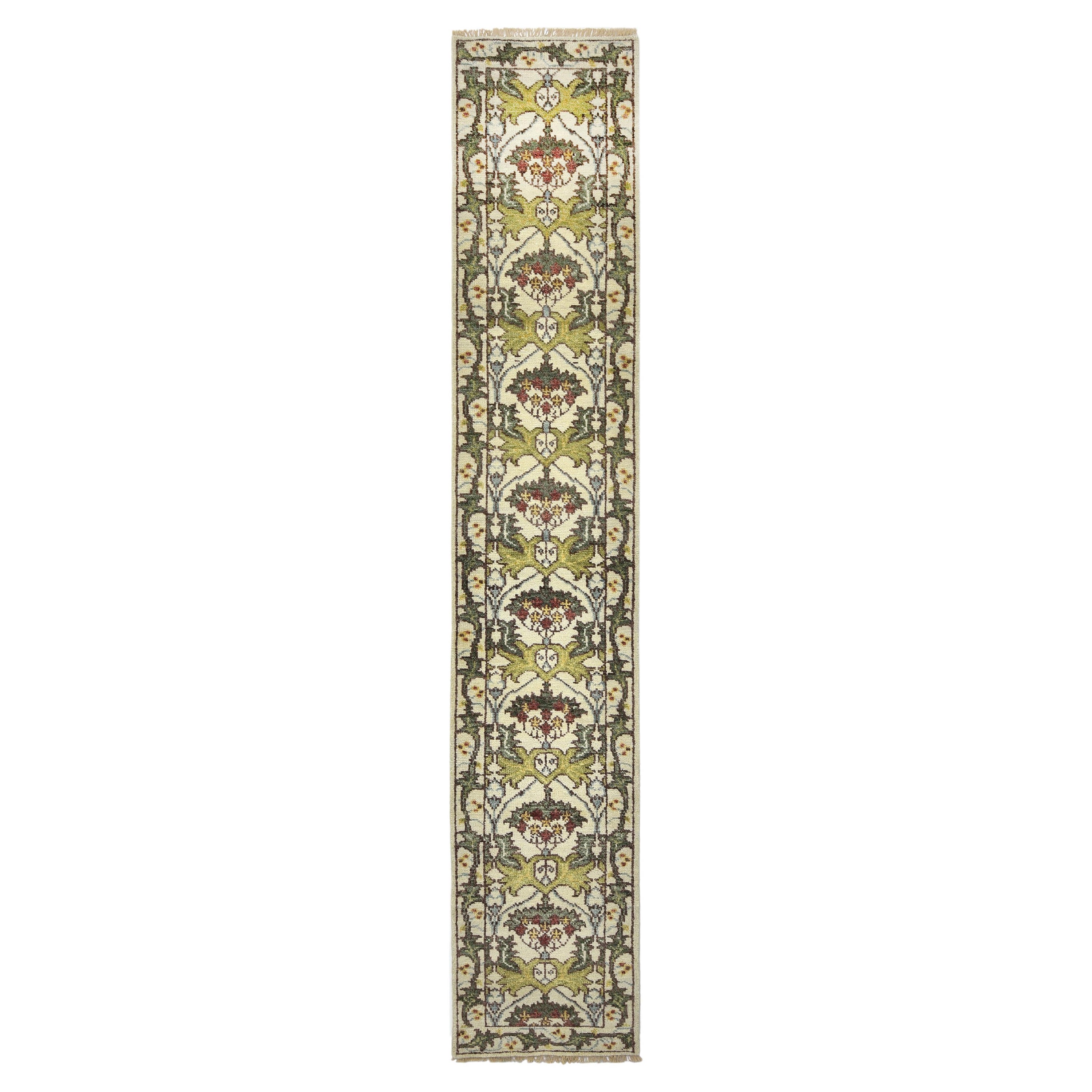 Ivory William Morris Inspired Runner For Sale at 1stDibs