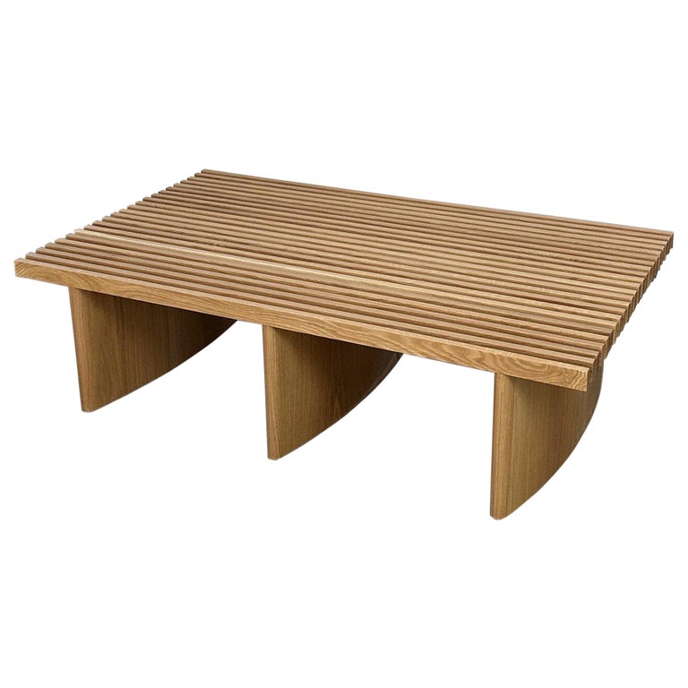 Triple Slat Bench Oval Leg Edition For Sale at 1stDibs