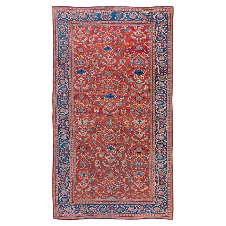 Collection Antique Persian Sultanabad Red Botanic Handmade Rug For Sale ...