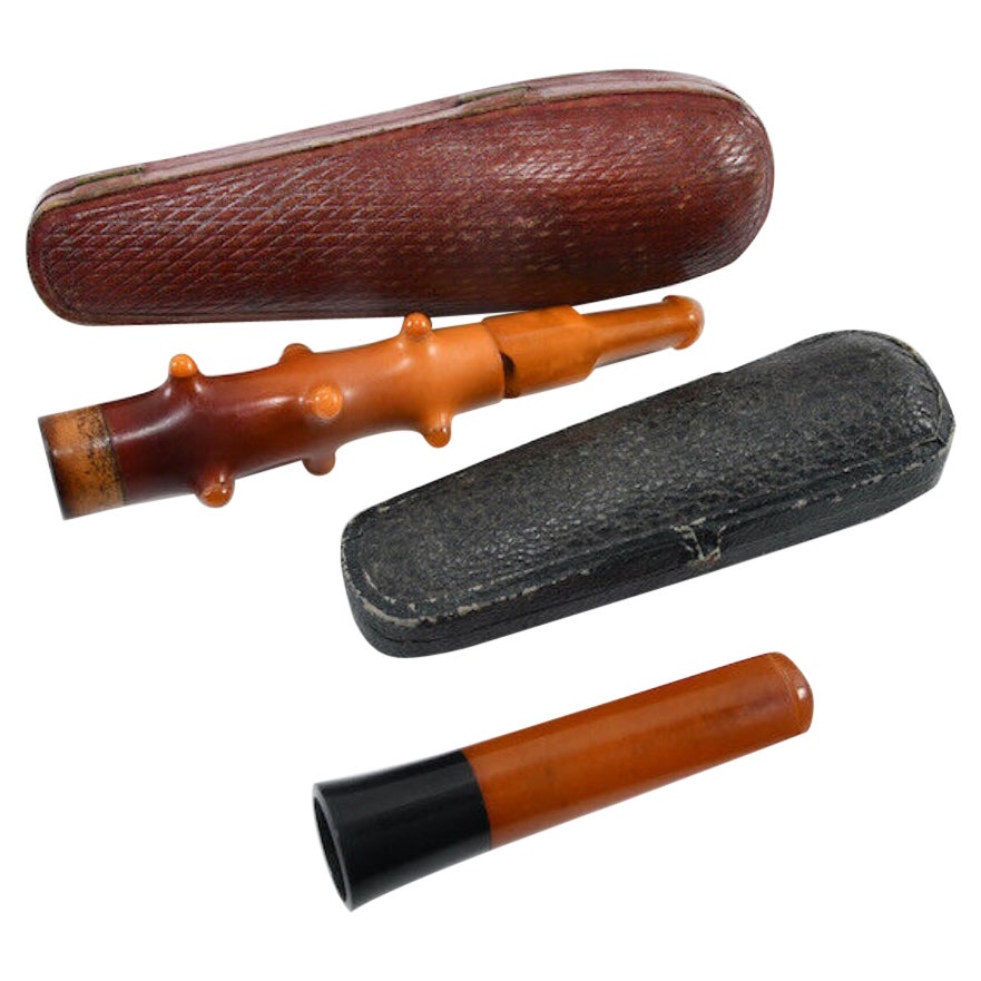 Dutch Meerschaum Pipe with Silver Mounts, 1840-1870 For Sale at 1stDibs