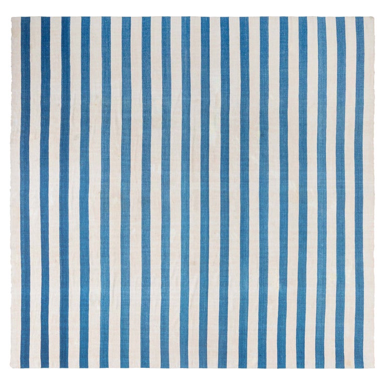 Collection Indian Dhurrie Striped Rug For Sale at 1stDibs