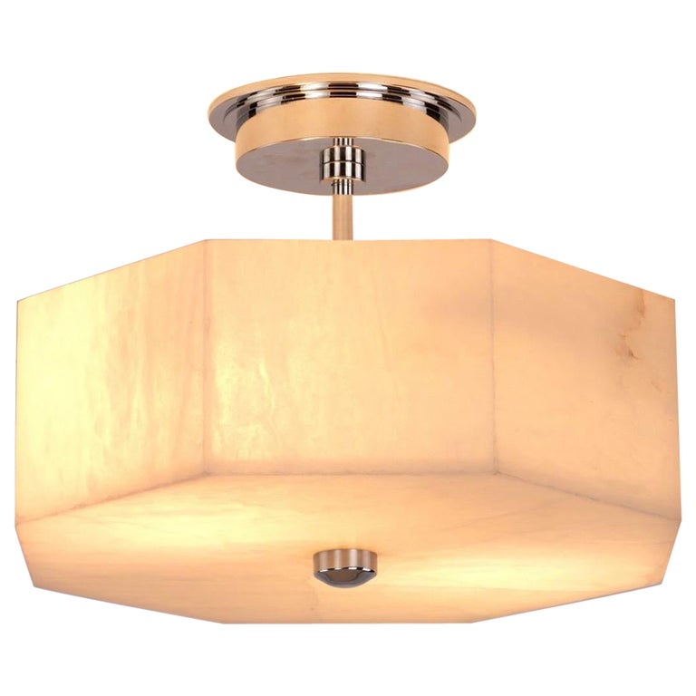 Wonderful Vaughan Oakley Alabaster Nickel 6 Semi Flush Ceiling Light ...