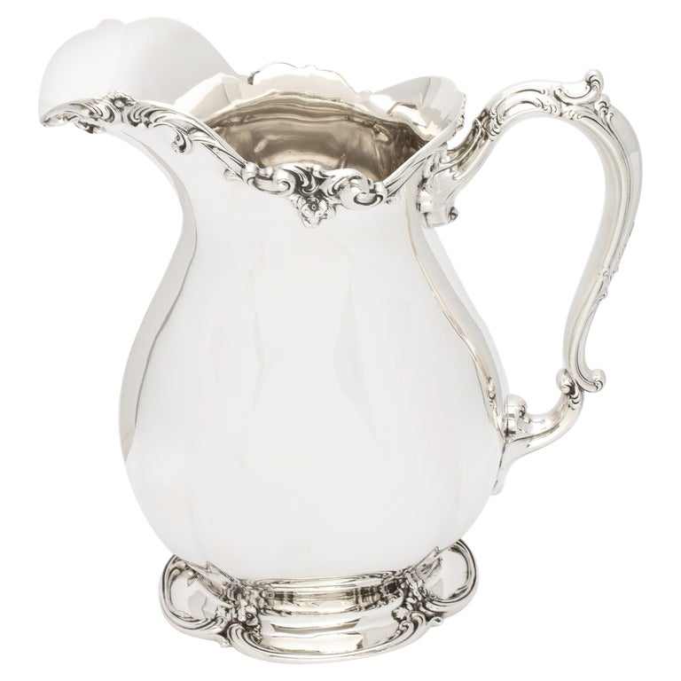 Victorian Period Large Sterling Silver Water Pitcher on Pedestal Base ...