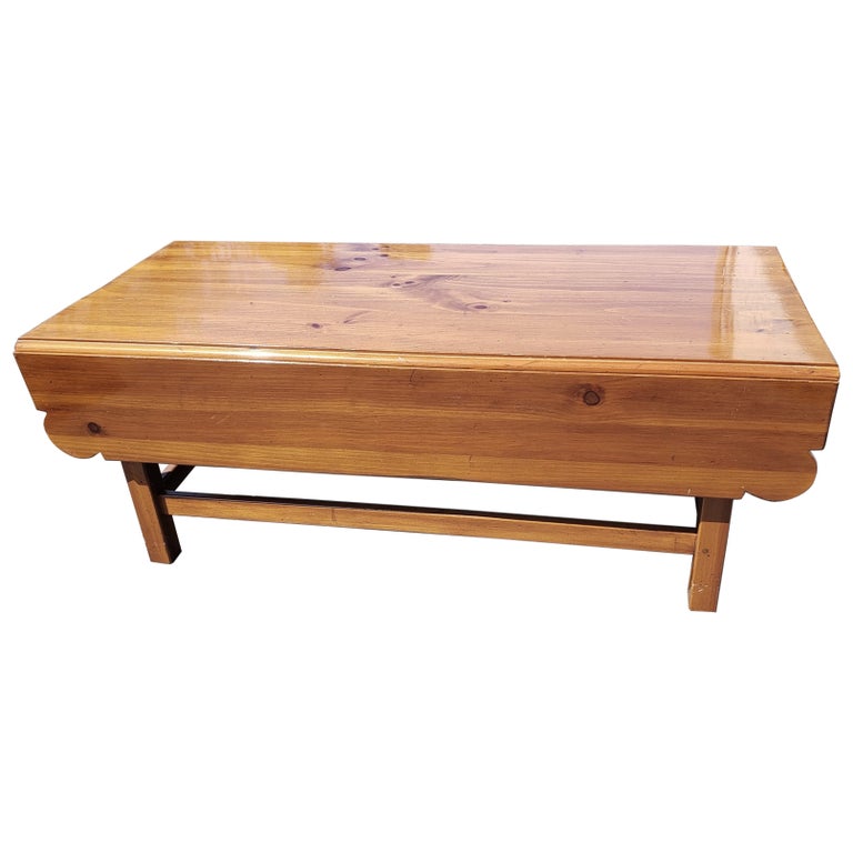 Ethan Allen Midcentury Pine Drop Leaf Cocktail Table For Sale at 1stDibs