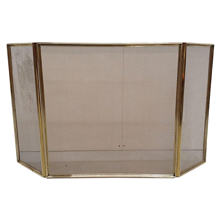Gorgeous Edwardian Fully Restored Three Panel Brass Fire Screen For ...