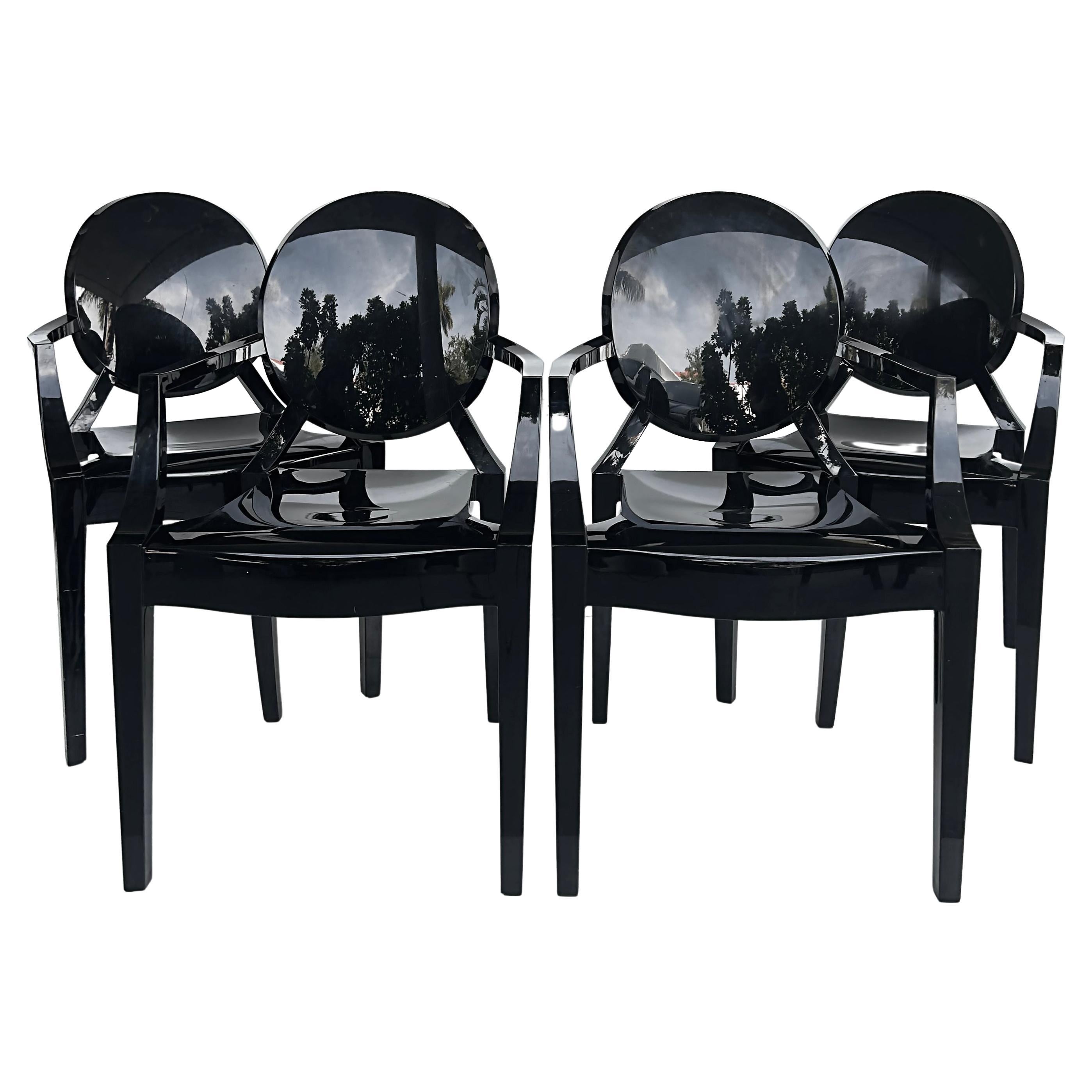 Kartell Philippe Starck Louis Ghost Stackable Armchairs Set of 4 in ...