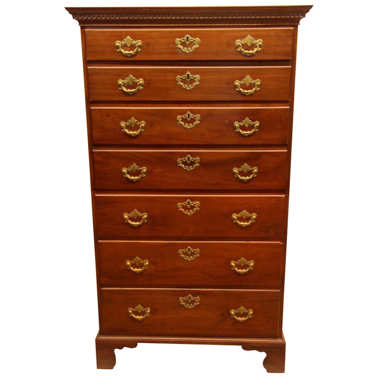 George III Tall Mahogany Chest For Sale at 1stDibs