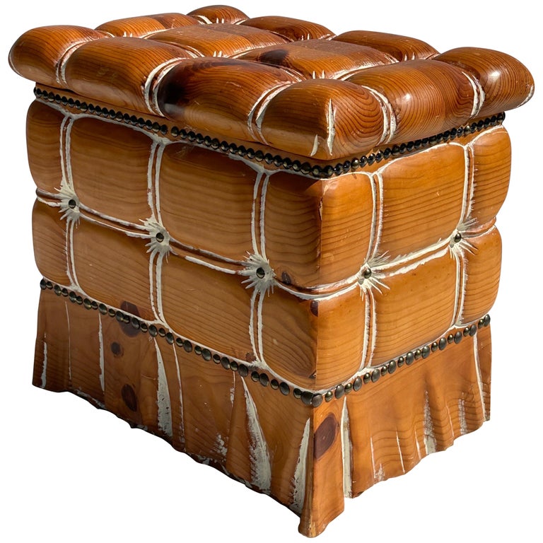 Whimsical Knotty Pine Boot / Storage Box For Sale at 1stDibs