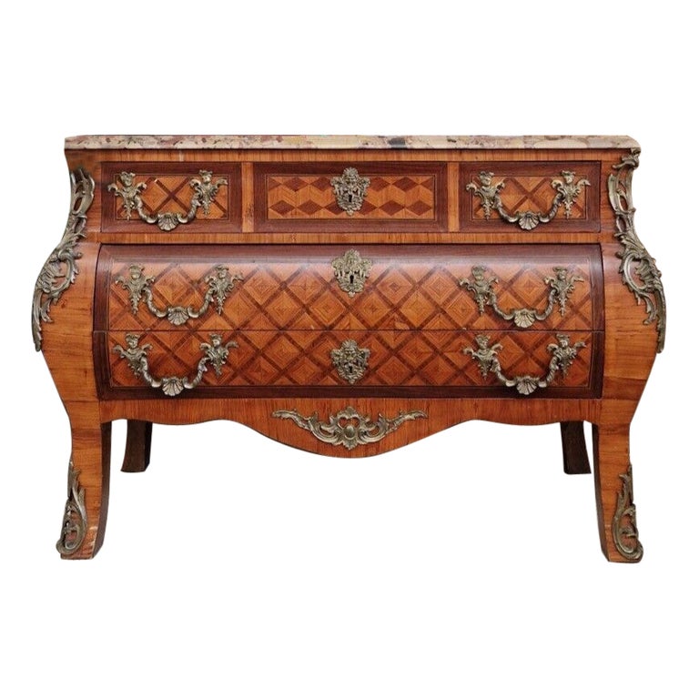 Antique French Bombe Chest of Drawers Louis XV Style For Sale at 1stDibs