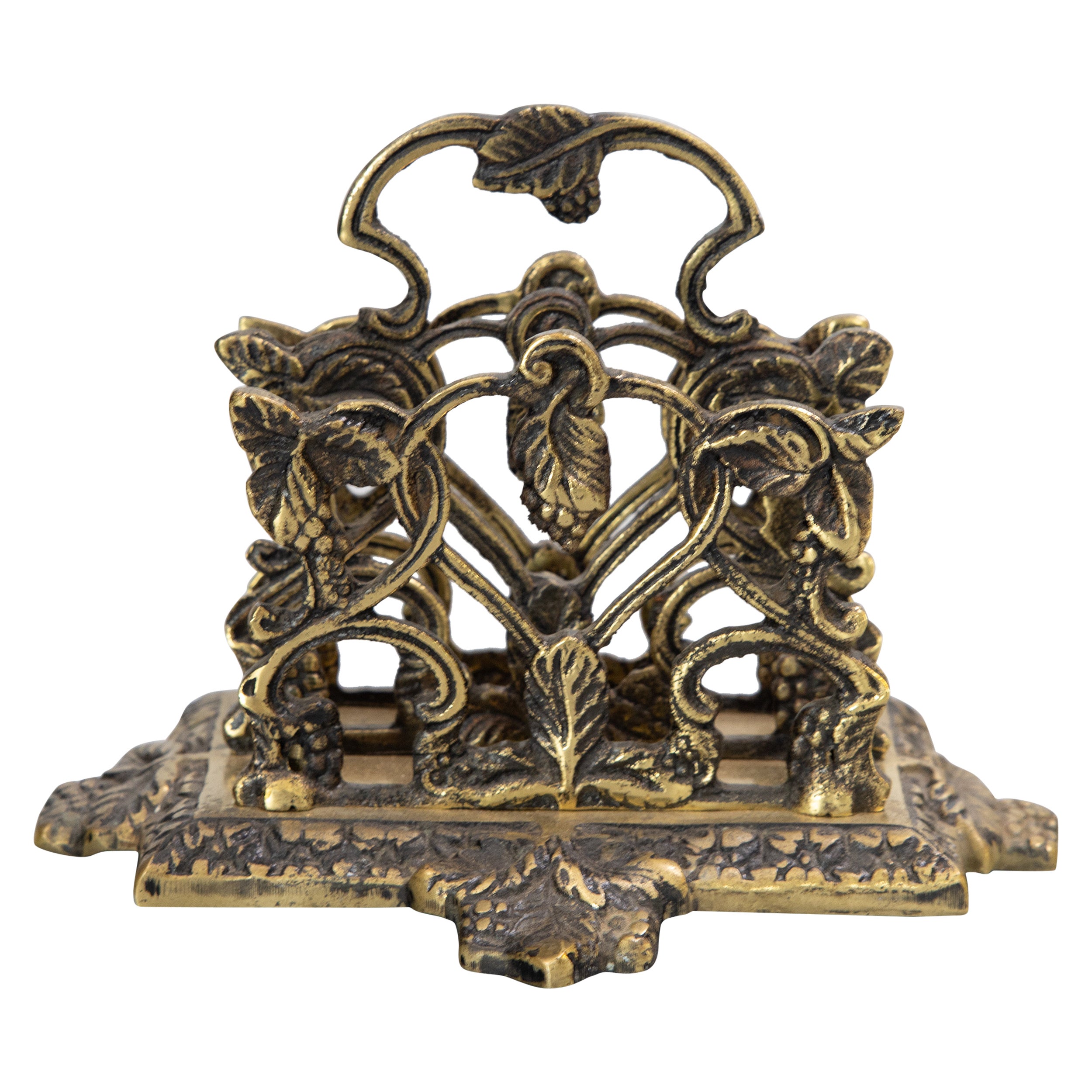 19th Century English Oak and Brass Letter Rack Holder by William Tonks ...