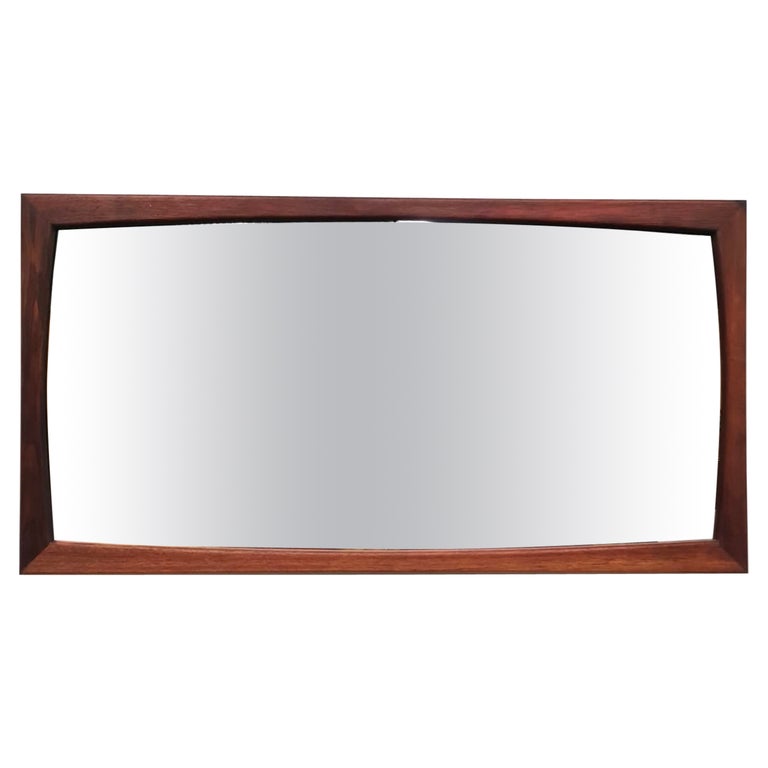 Midcentury Teak Wall Mirror For Sale at 1stDibs