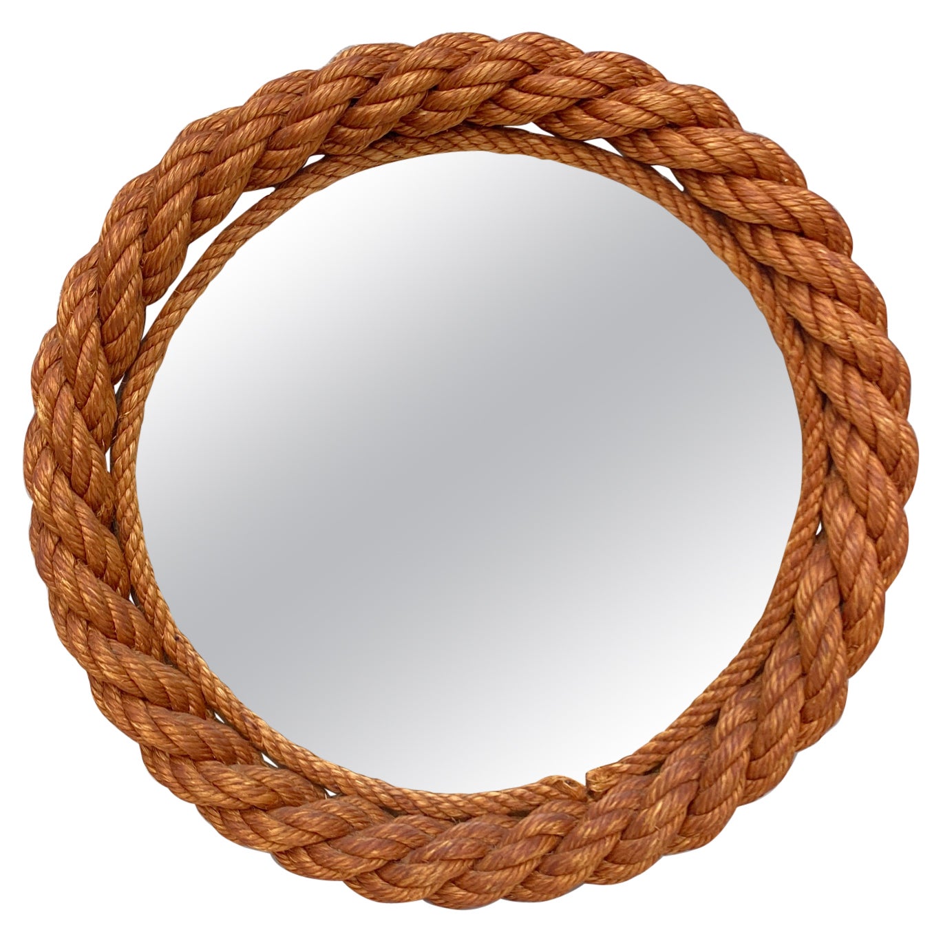 Mid-Century Round Rope Mirror Adrien Audoux and Frida Minet For Sale at ...