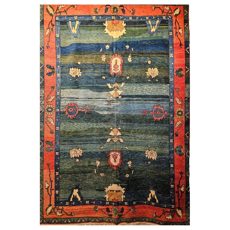 Vintage Turkish Oushak Rug with Allover Geometric Pattern in Abrash ...