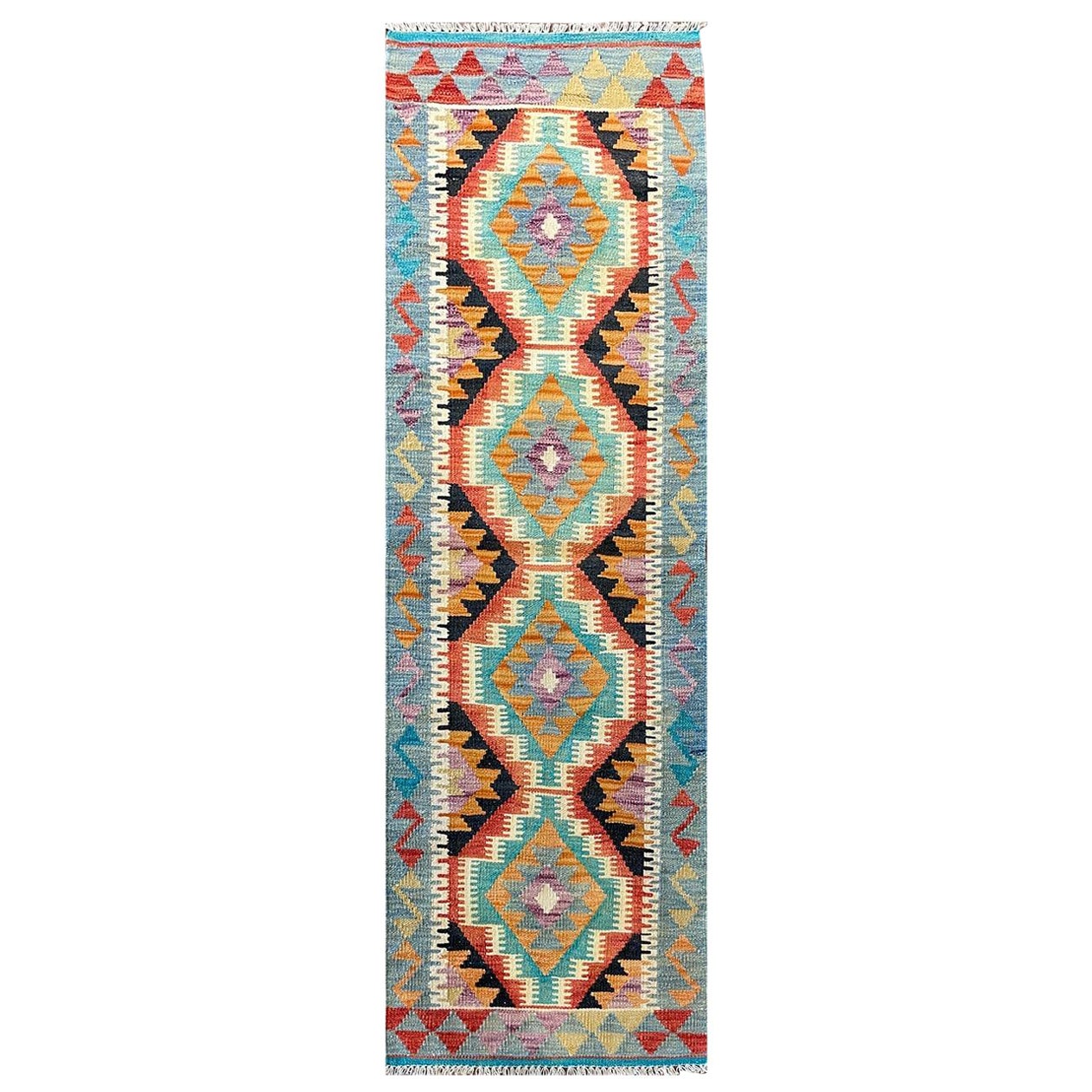 Rug and Kilim’s Patchwork Modern Geometric Beige Brown Wool Colorful ...