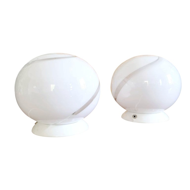 Pair of Murano Glass Night Lamps, Vetri Murano Italy 70s For Sale at ...