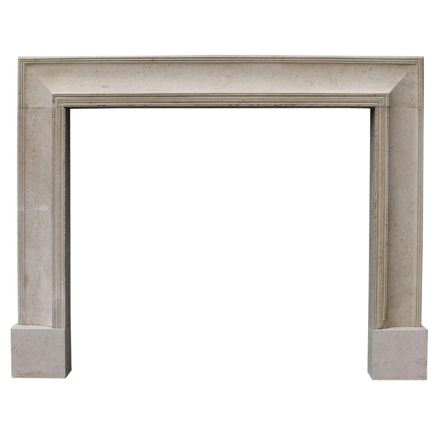 1920s Art Deco Polished Limestone Bolection Fire Surround at 1stDibs