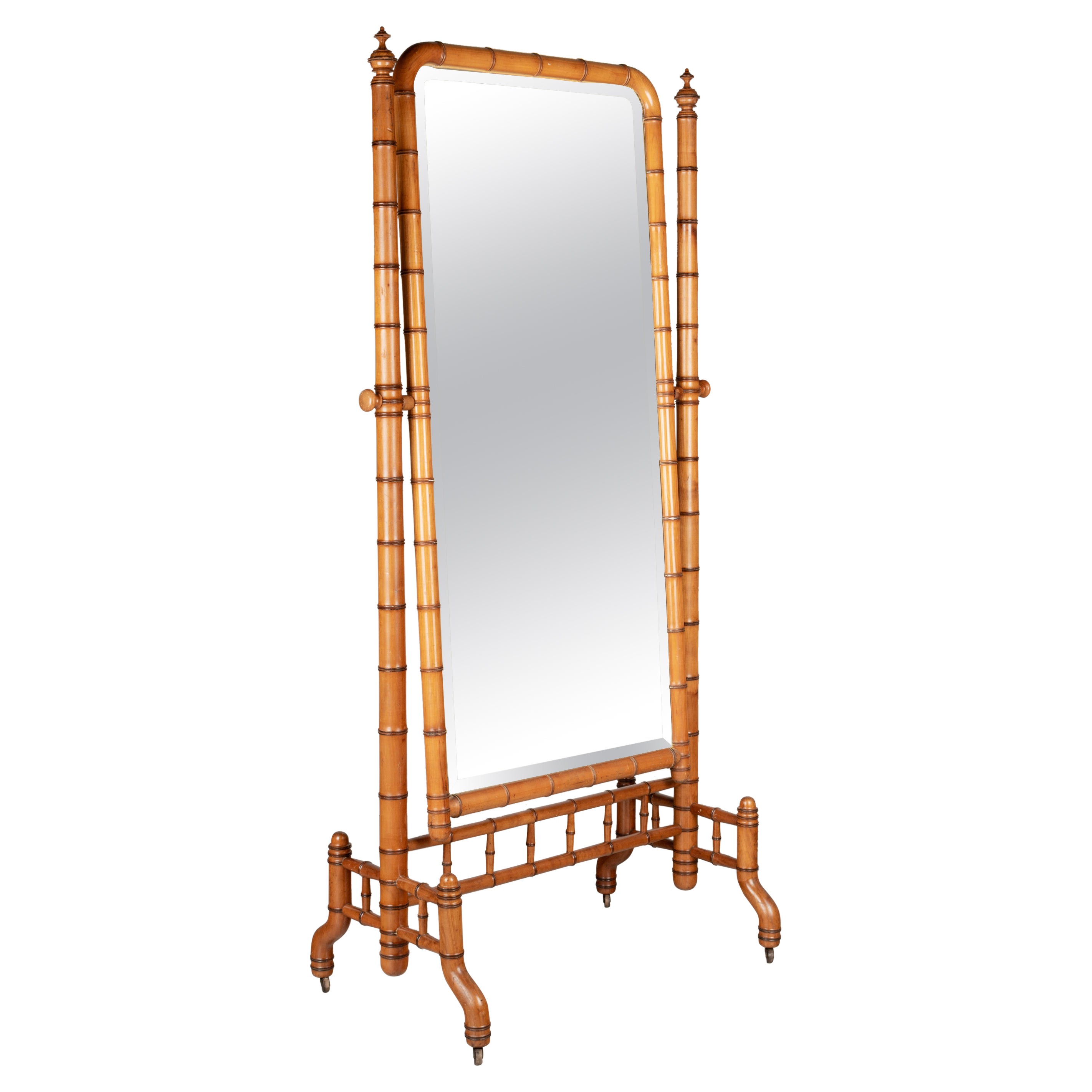 Bamboo Mirror For Sale at 1stDibs | bamboo floor length mirror