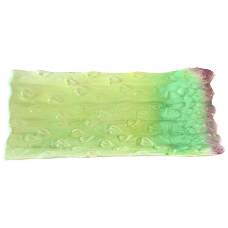Majolica Ceramic Asparagus Dish For Sale at 1stDibs