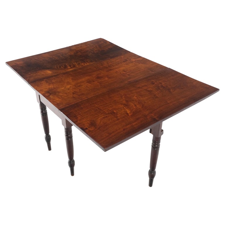 Solid Walnut Board Antique Drop Leaf Dining Centre Console Table Clean! For Sale at 1stDibs