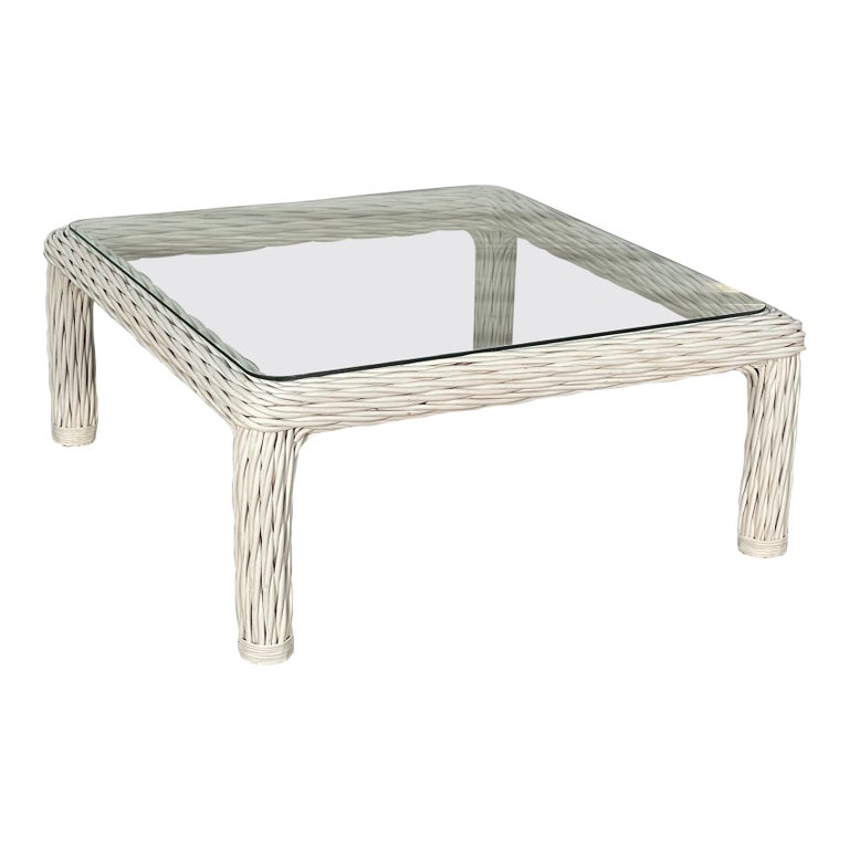 Twisted Rattan Organic Modern Coffee Table For Sale at 1stDibs