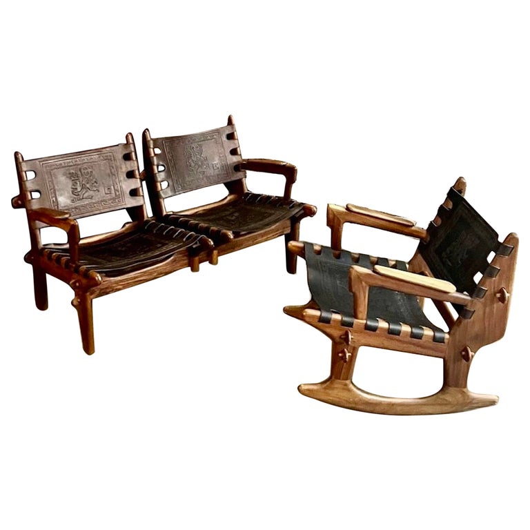 Angel Pazmino Rocker and Loveseat, Equador, circa 1960s For Sale at 1stDibs