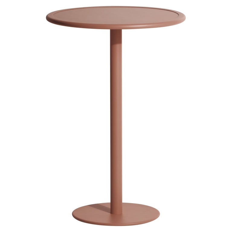 Petite table haute ronde d'appoint Week-end en aluminium et terre cuite ...
