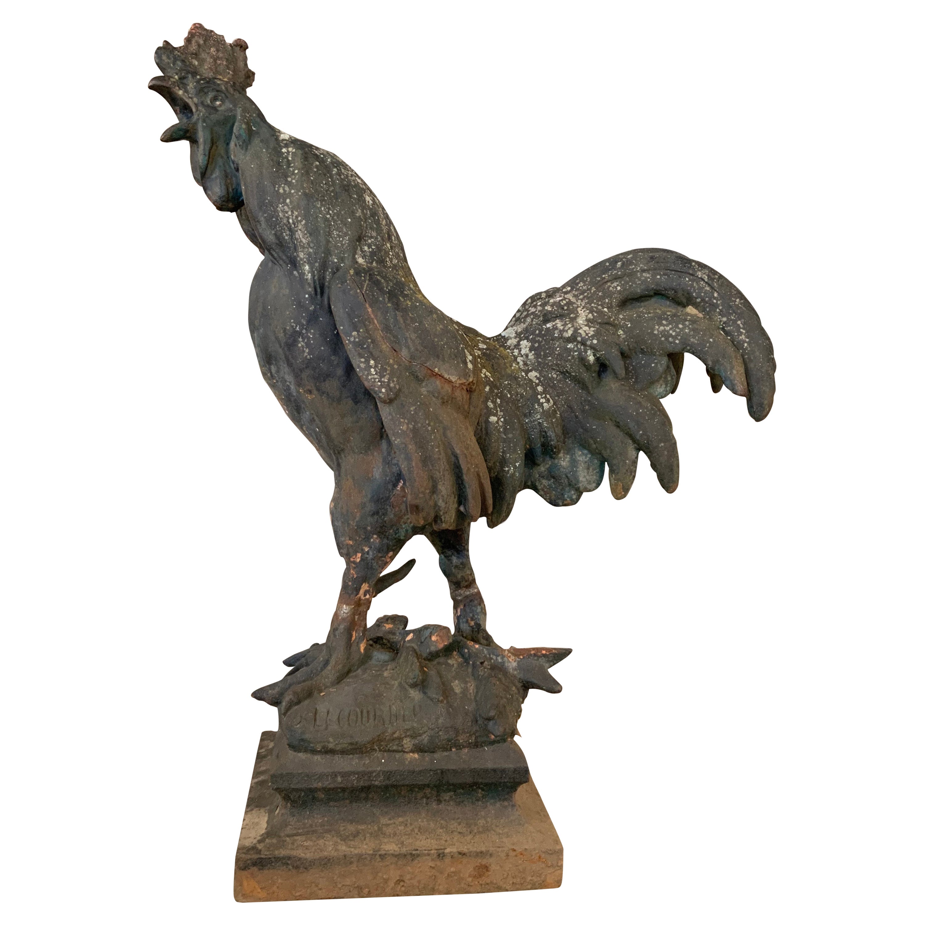 Extraordinary 19th Century French Iron Rooster Sculpture at 1stDibs