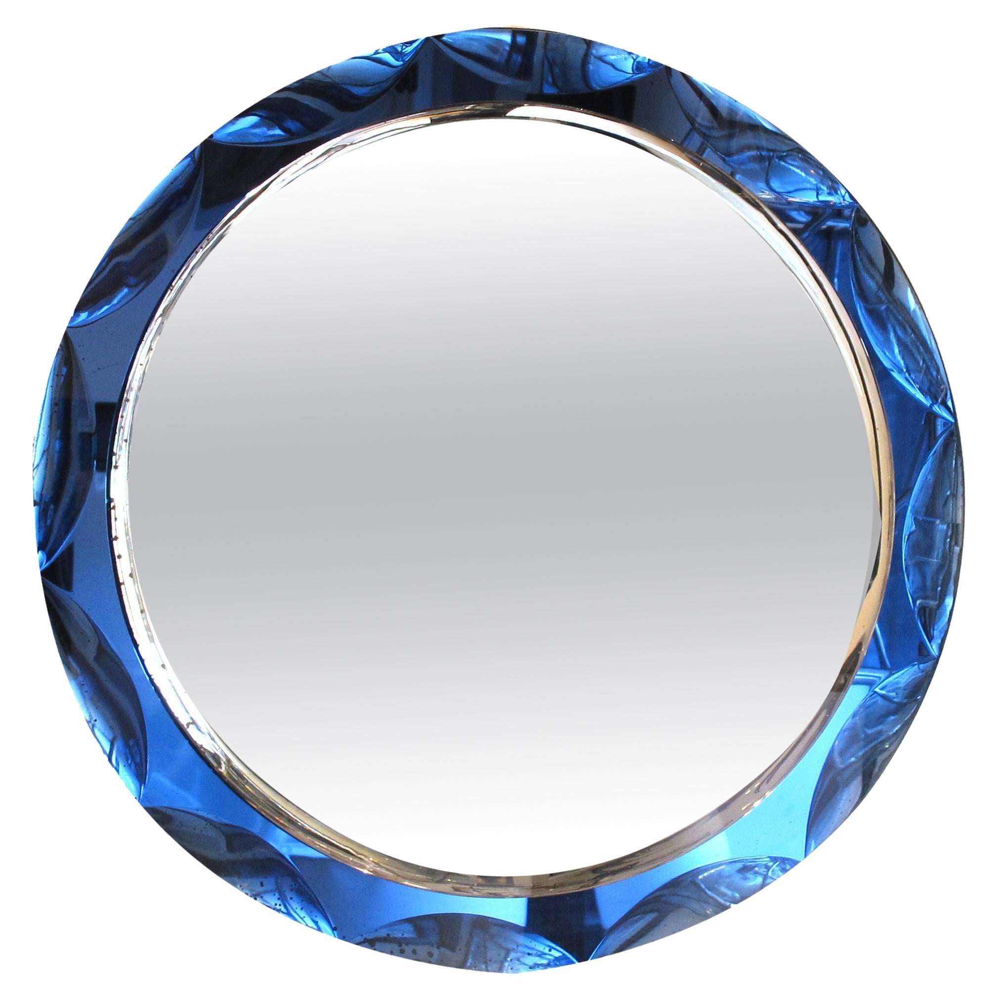 Italian 1960s Cobalt Blue Glass Rim Framed Mirror at 1stDibs | blue ...