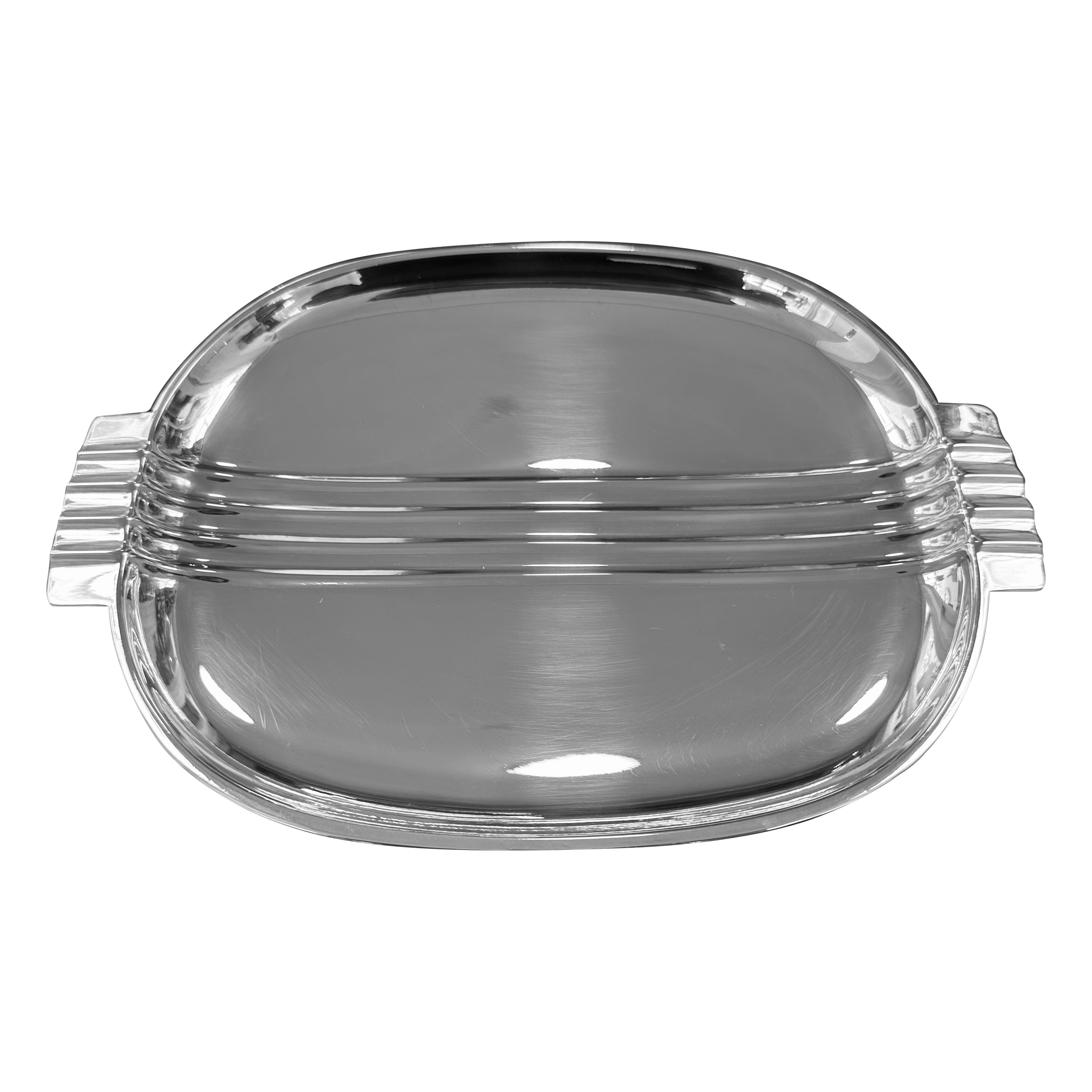 Plateau ou plat de service anglais Art Déco des années 1930 en métal ...