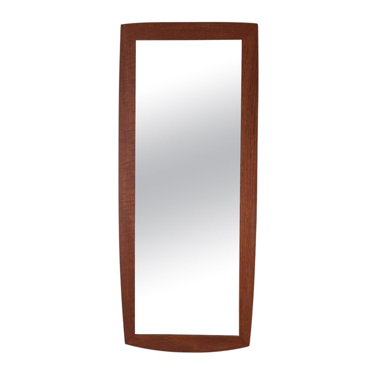 Long Teak Wall Mirror, Danish, Midcentury For Sale at 1stDibs