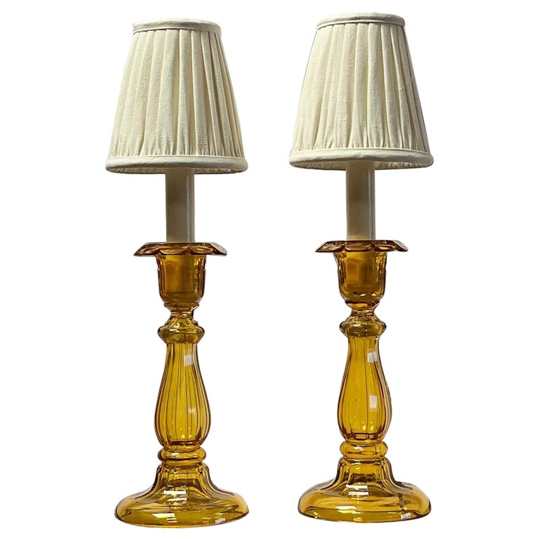 A Pair of Amber Candlesticks For Sale at 1stDibs