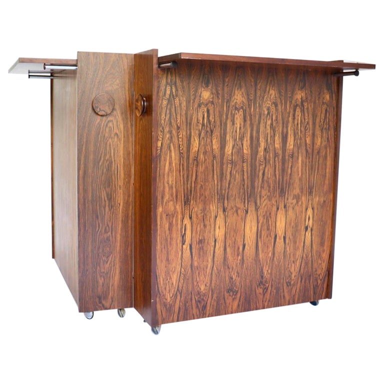 Bar pliable danois moderne en bois de rose de Johannes Andersen et Erik ...