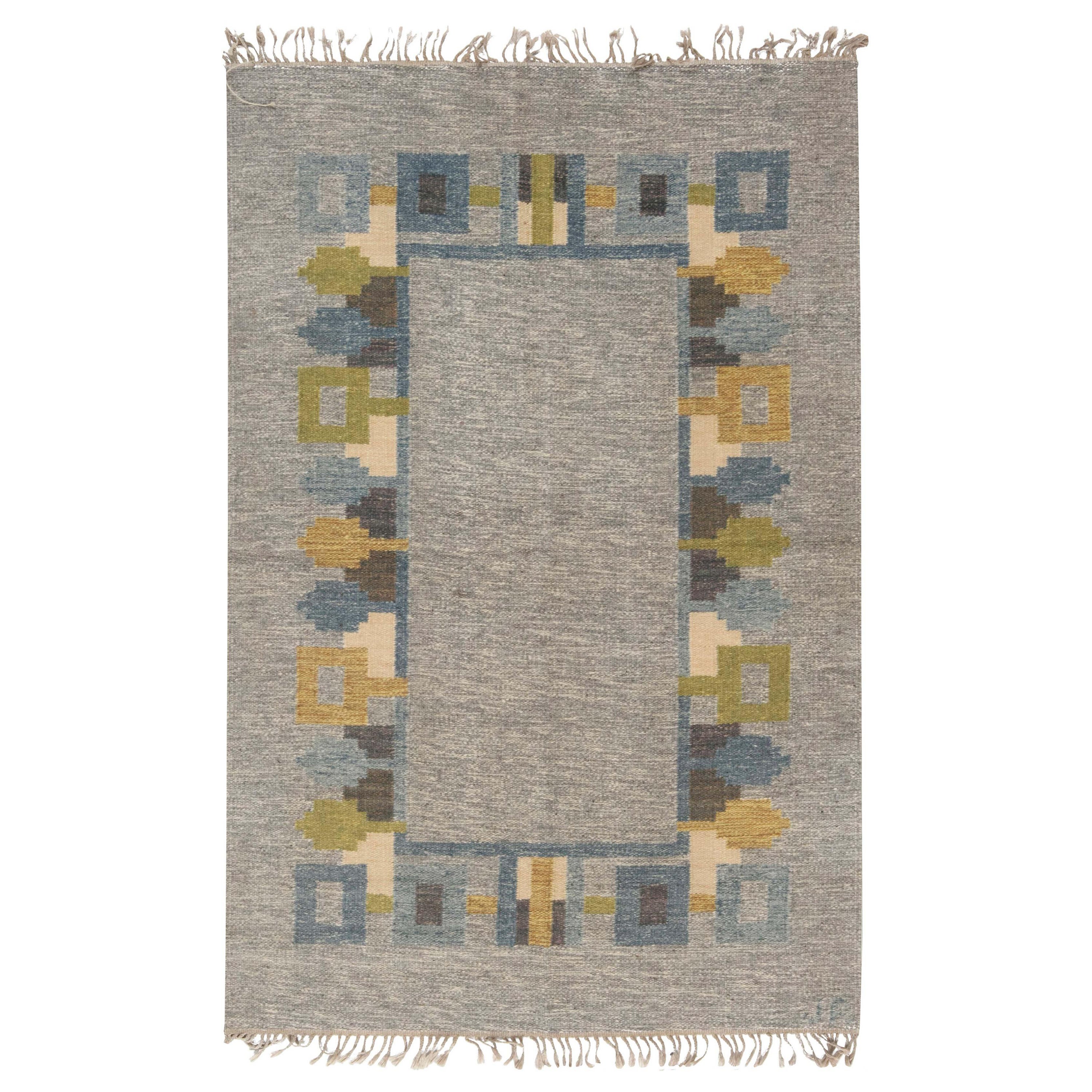 Vintage Swedish Flat-Weave Runner Signed Bice at 1stDibs