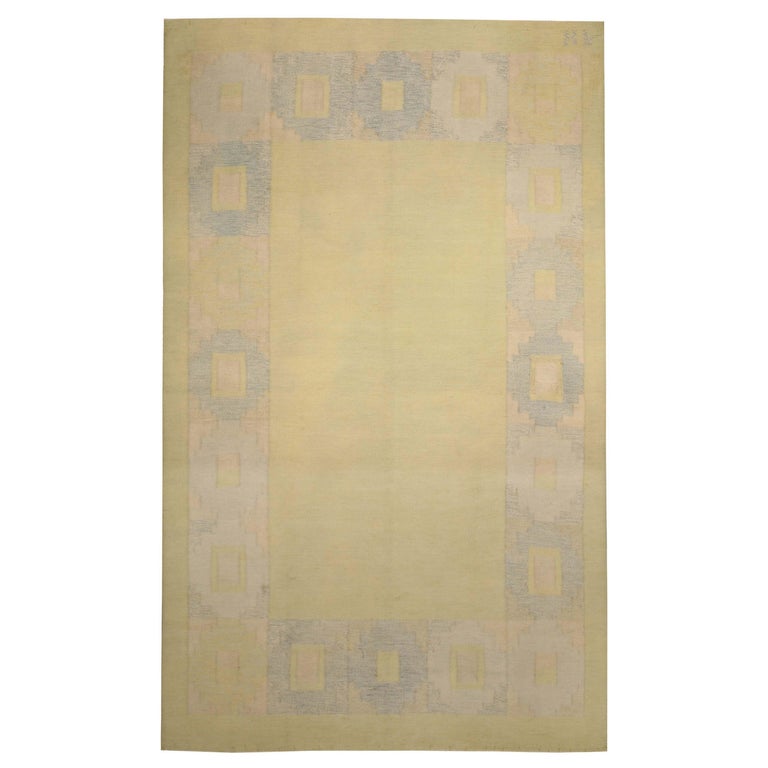 Collection Midcentury Swedish Yellow Wool Rug, Signed KP For Sale at ...