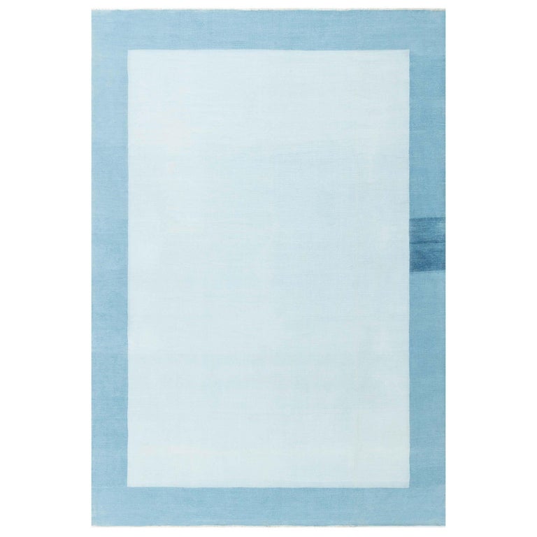 Collection Vintage Indian Dhurrie Blue Rug For Sale at 1stDibs