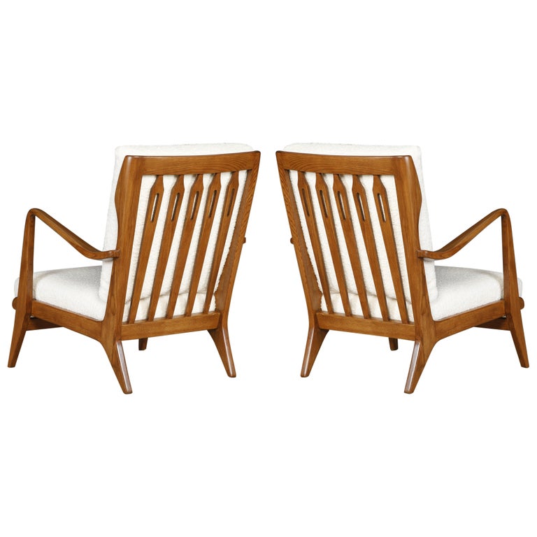 Fauteuils de salon Gio Ponti pour Cassina, revernisés et retapissés ...