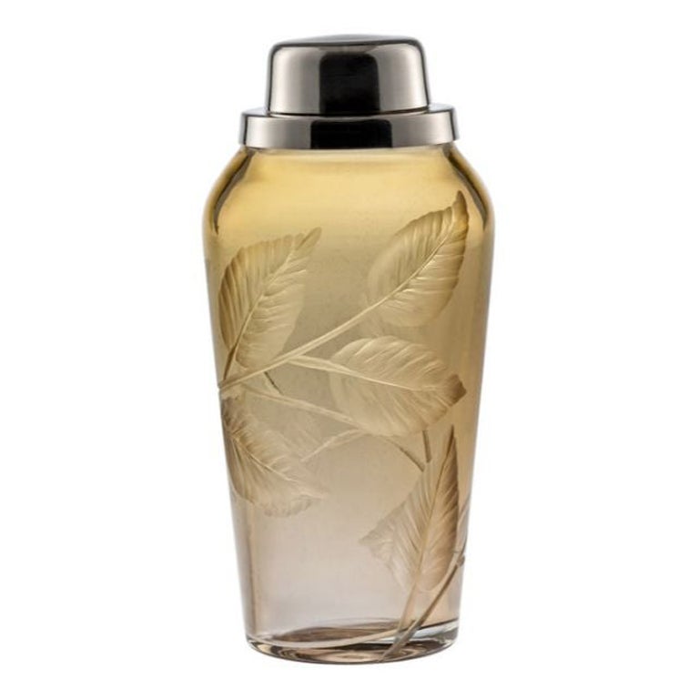 Spring Cocktail Shaker in Amber Glass For Sale at 1stDibs