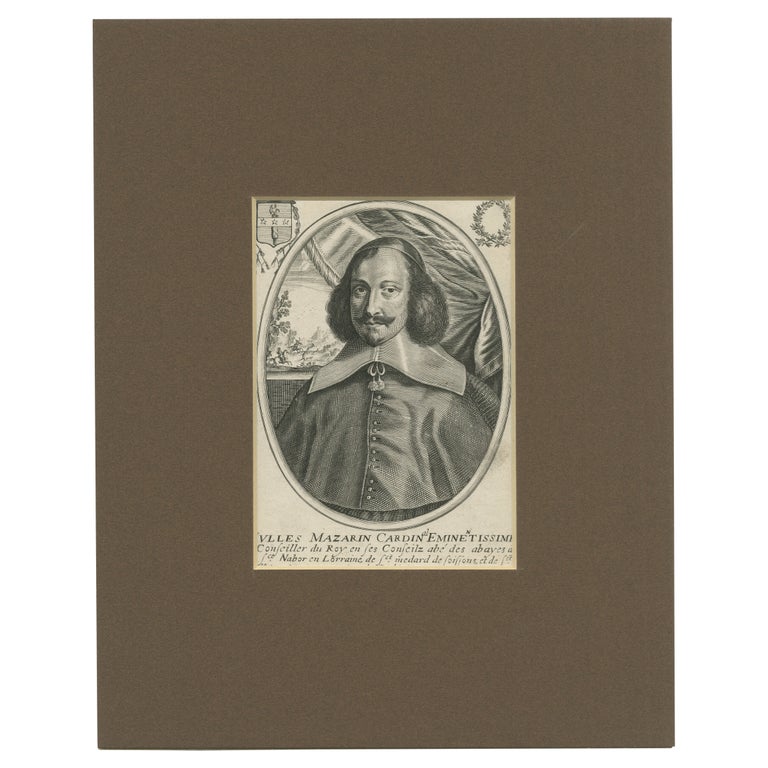 Antique Portrait of Jules Cardinal Mazarin For Sale at 1stDibs