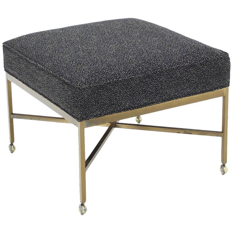Large Solid Brass X Base Ottoman New Upholstery For Sale at 1stDibs ...