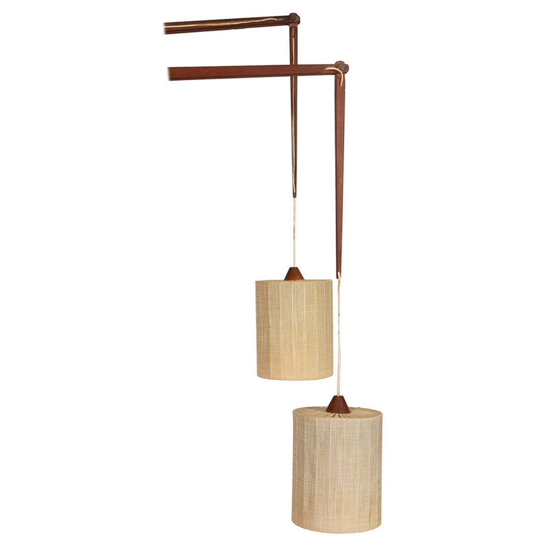 Adjustable Teak Arc Sconce For Sale at 1stDibs